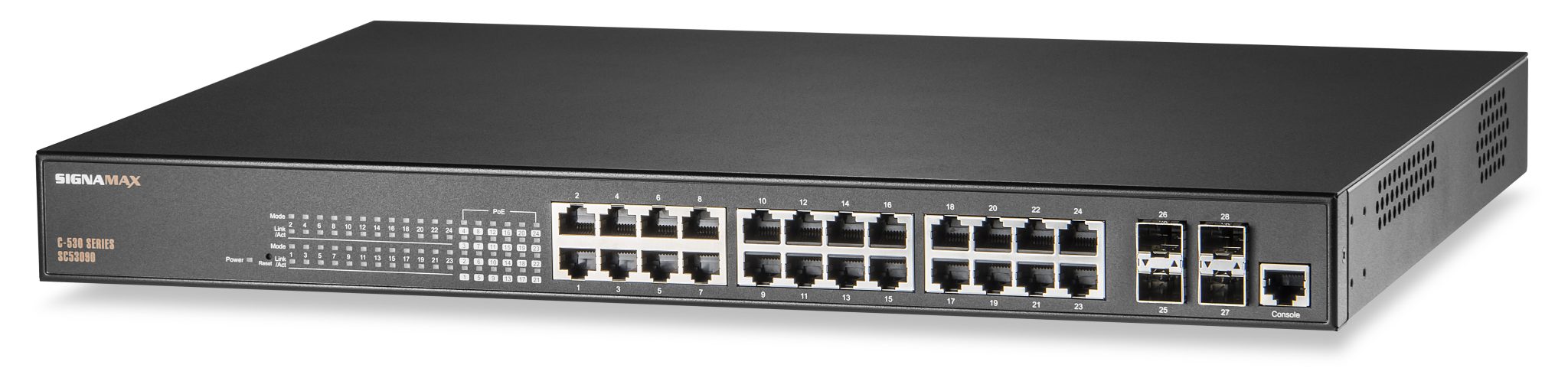 C-530 Series 24 Port 720W PoE+ 10G Switch - Signamax