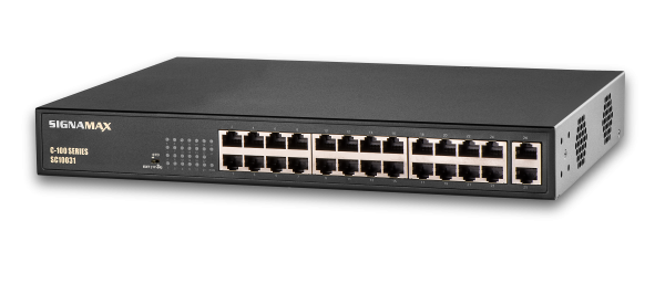 C-100 250m 24 Port Fast Ethernet PoE+ Lite Switch - Signamax