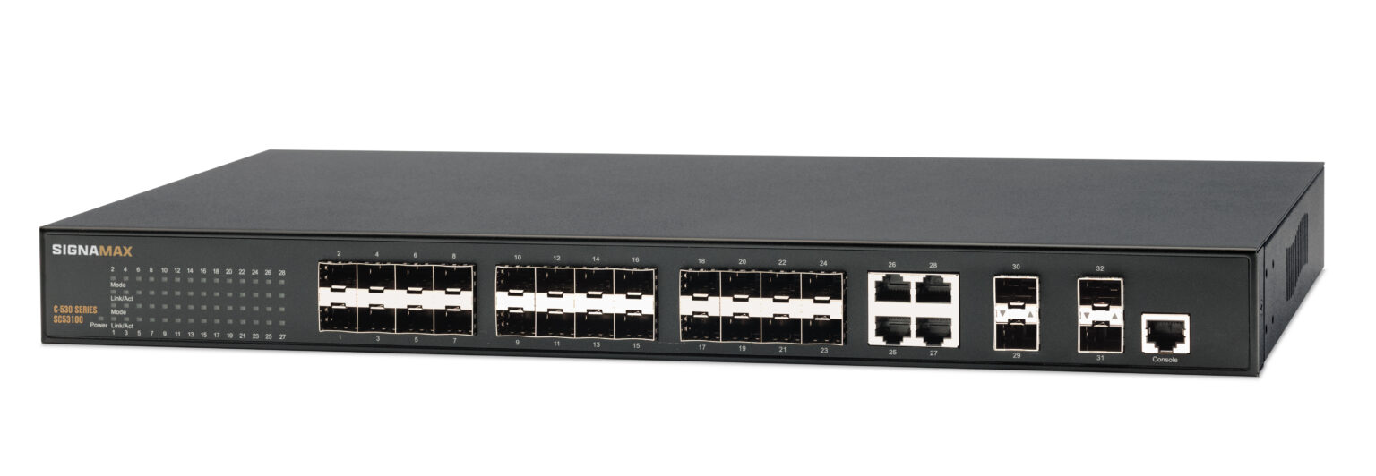 C-530 Series 24 Port SFP Switch with 4 SFP+ 10G Ports - Signamax